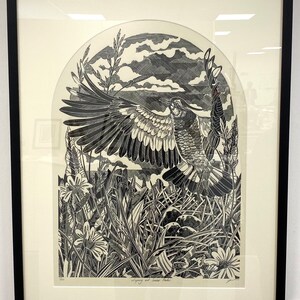Lapwing Bird Print , Large Linoprint ( Unframed, Lino Print ) - Etsy UK