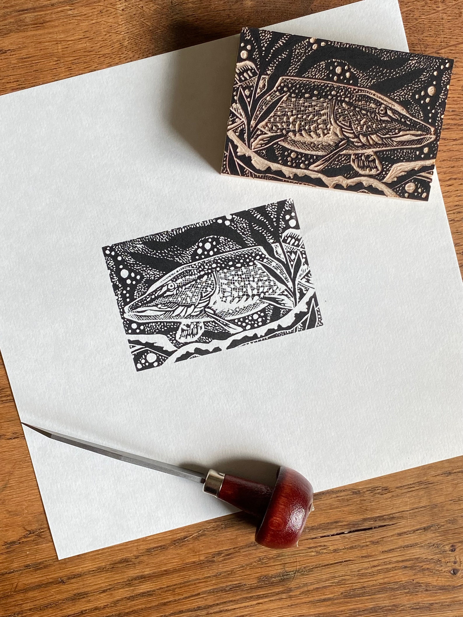 Pike Wood Engraving Print - Etsy
