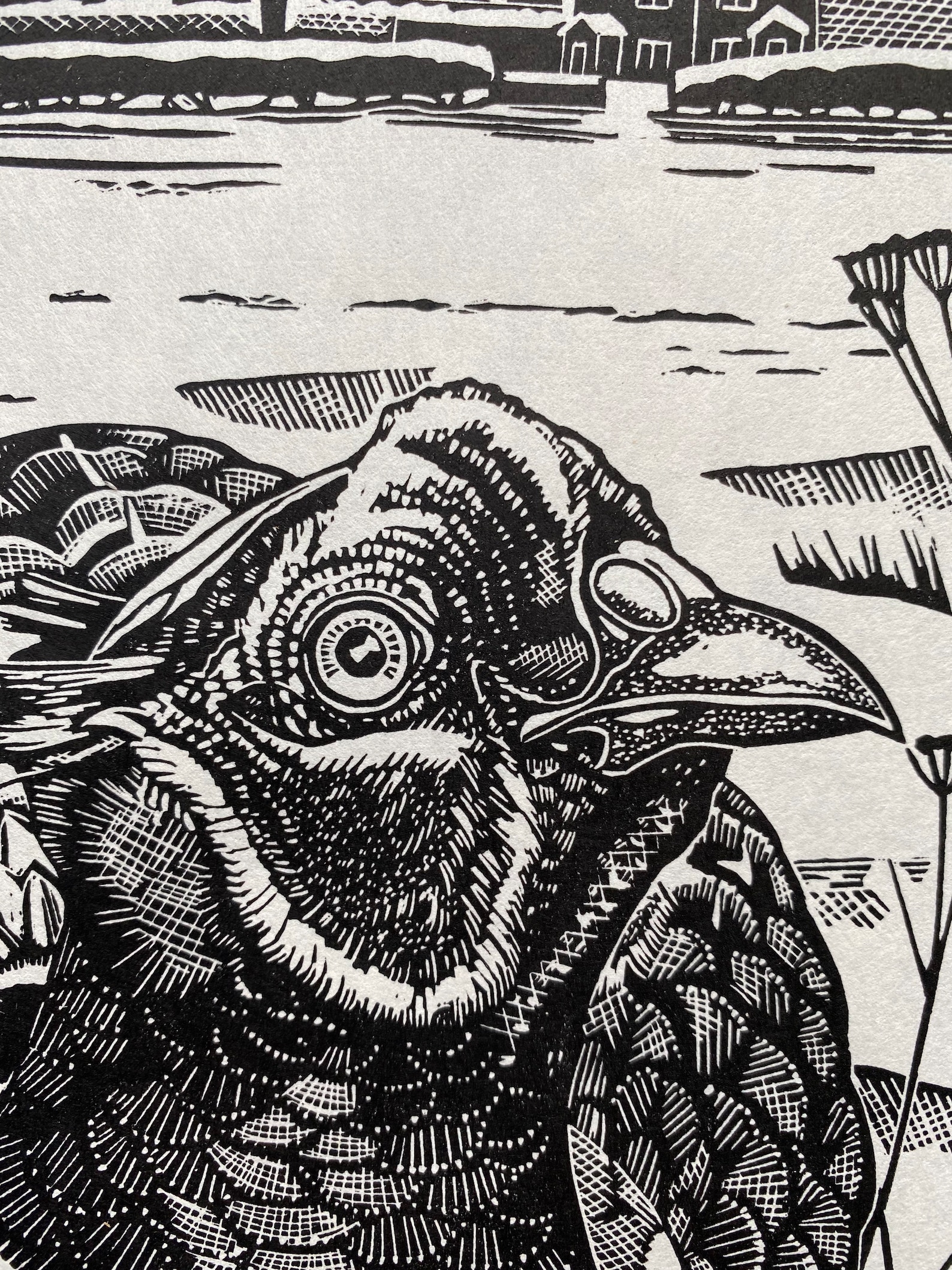 Pheasant in the Winter Snow , Lino Print ( Linoprint ) - Etsy UK