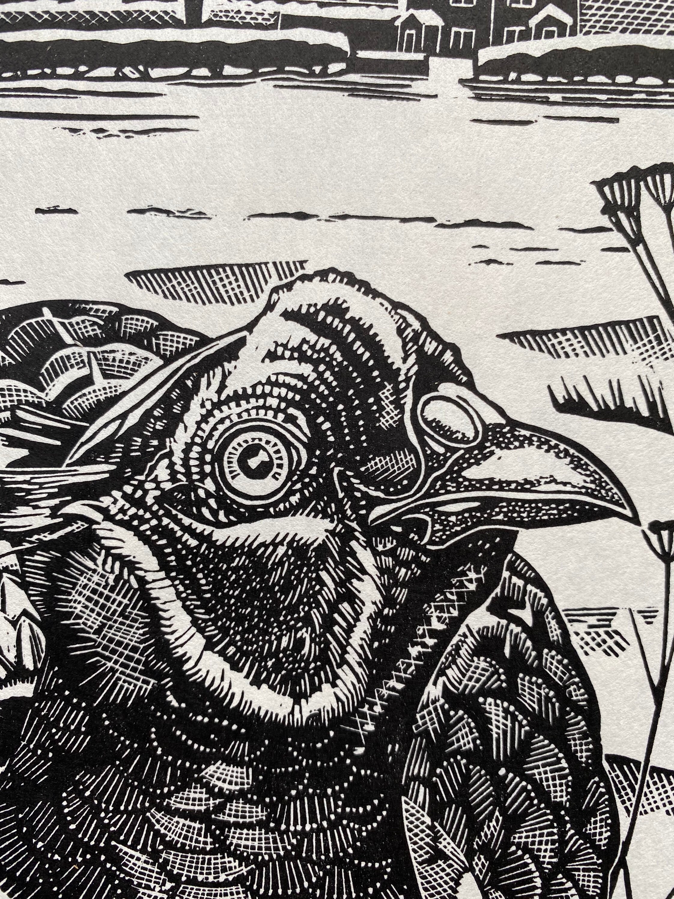 Pheasant in the Winter Snow , Lino Print ( Linoprint ) - Etsy UK