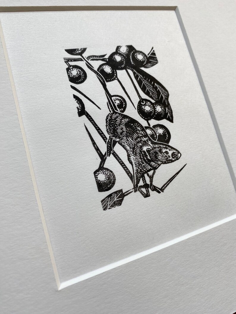 Harvest Mouse Wood Engraving Print - Etsy