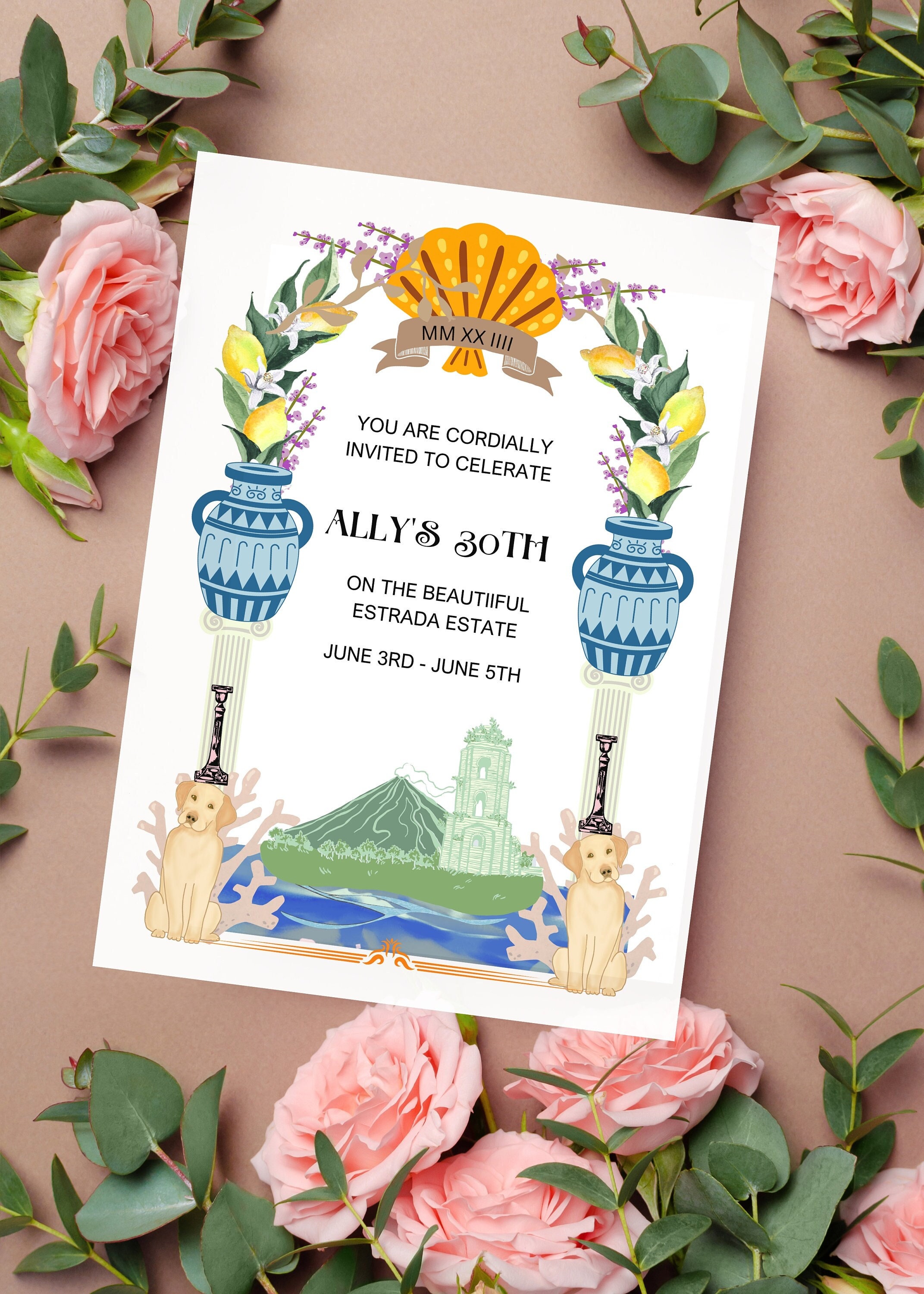 White Lotus Inspired Invitation for All Summer Parties, Get Togethers ...