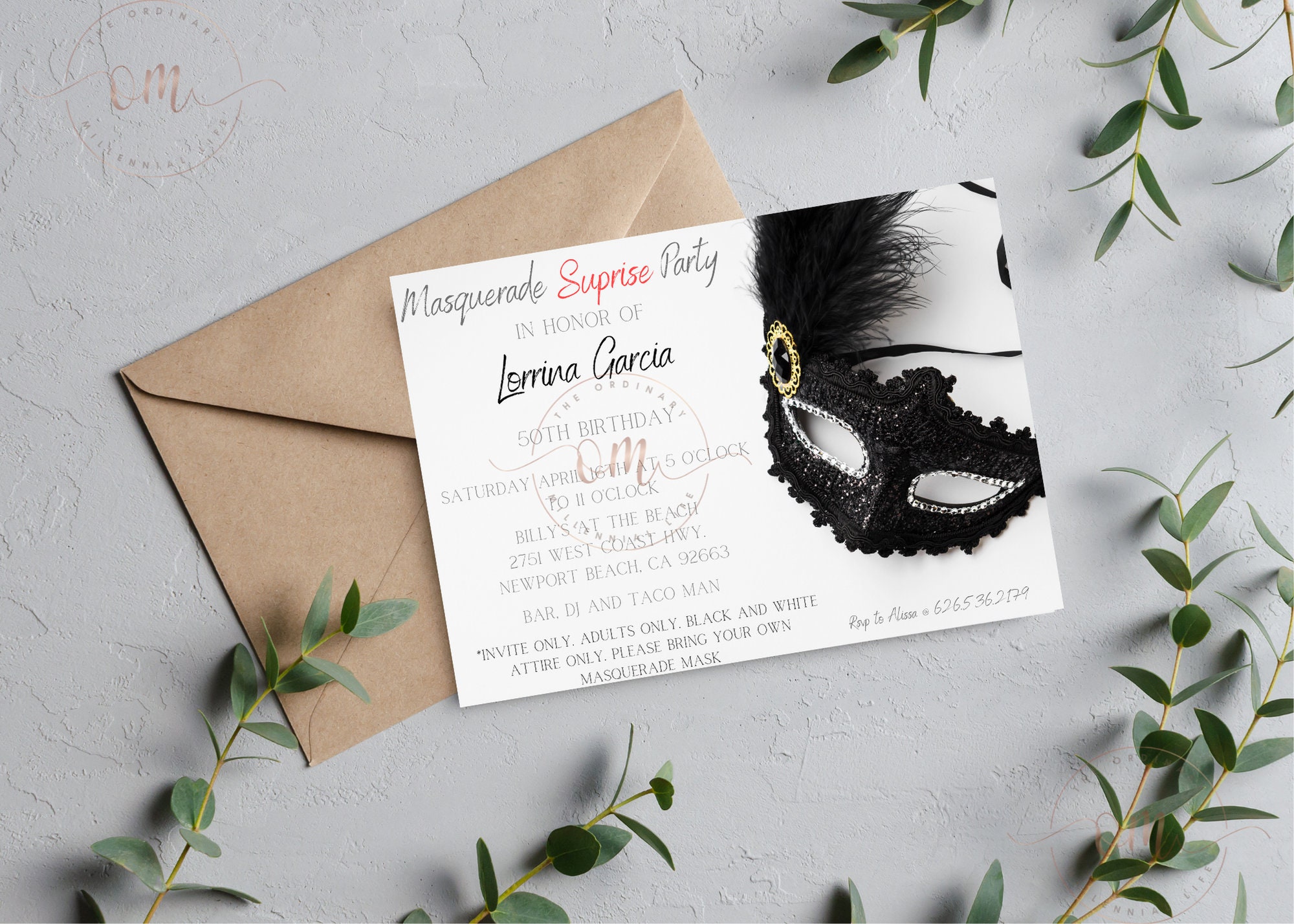 Masquerade Party Digital and Printable Invitation for Any - Etsy
