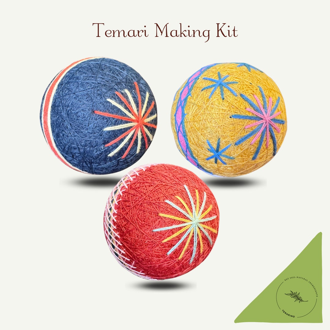 Temari DIY Kit Beginner level Temari Cross Stitch Embroidery Kits Car ...