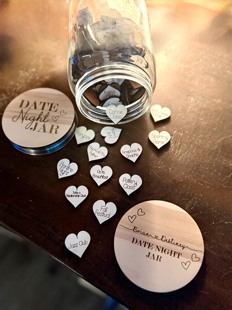 Personalized Date Night Jar: 156 Engraved Heart Ideas - Etsy