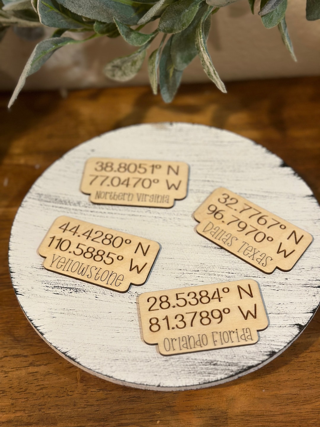 Engraved Wooden Coordinate Magnet: Personalized Keepsake Gift - Etsy