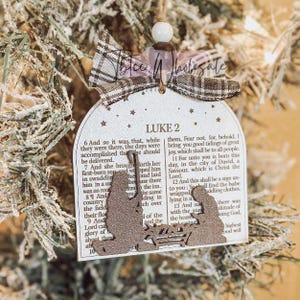 Luke 2 Bible Verse Ornament/ Nativity/ Baby Jesus/ Christmas/bible - Etsy