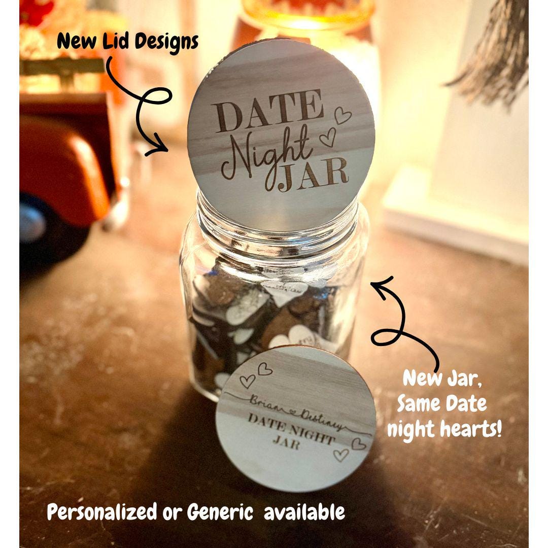 Personalized Date Night Jar: 156 Engraved Heart Ideas - Etsy