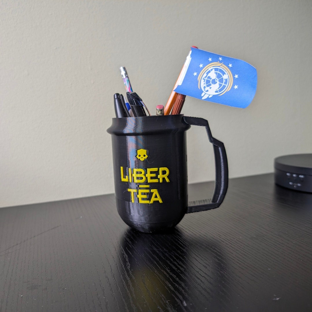 Helldivers 2 Grenade Cup, Black 'liber-tea' Design Multi-functional ...
