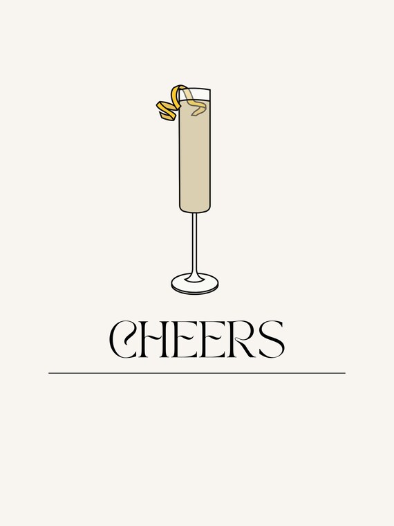 Mimosa Cheers Wall Art Drink Wall Art Bar Cart Art | Etsy