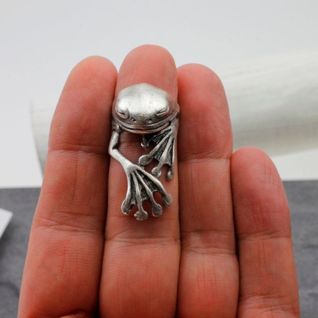 Adjustable Frog Ring, Animal Ring, Frog Prince Ring, Silver Frog Prince ...