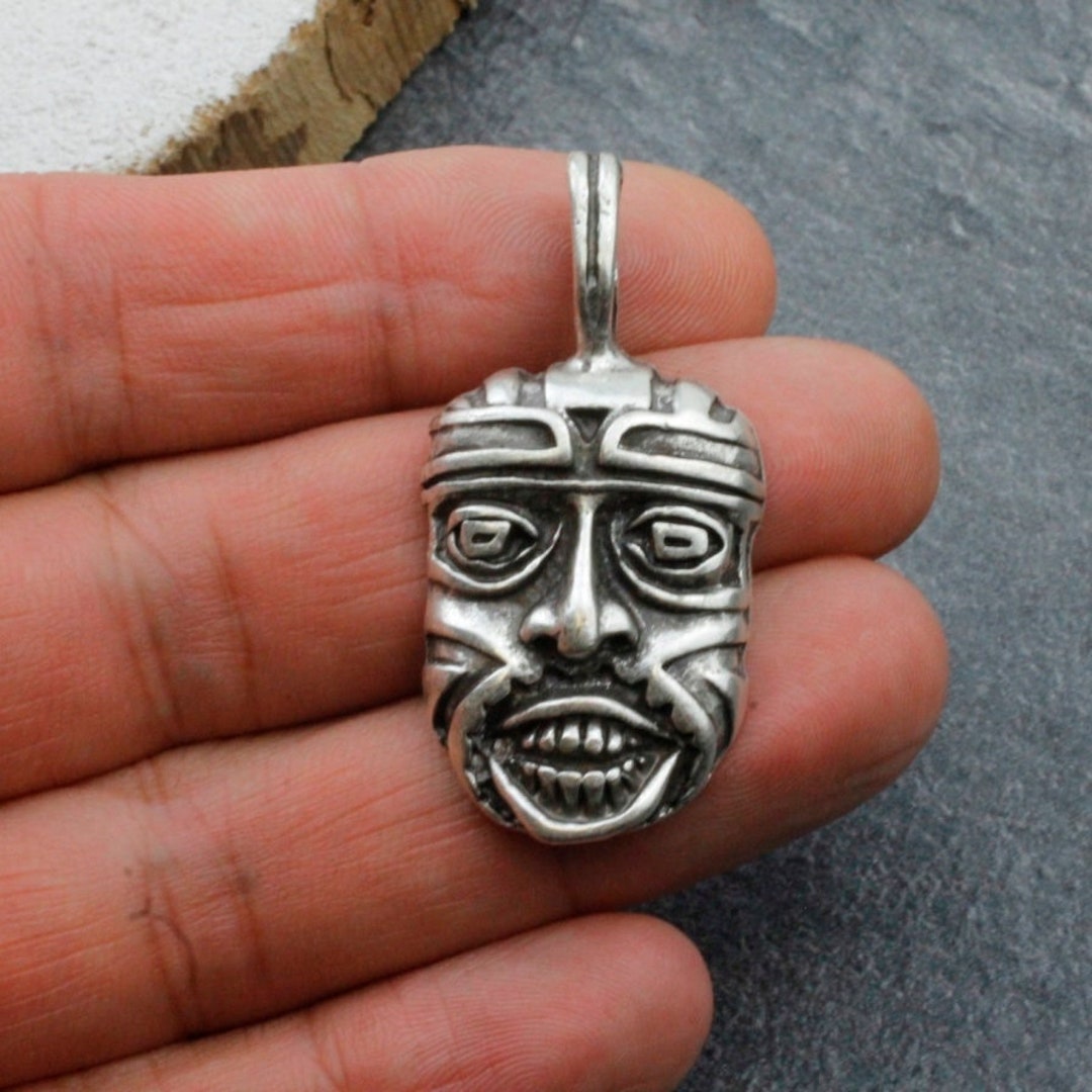 Boho Mask Pendant, Native American Pendant, Shaman Pendant, Ancient ...