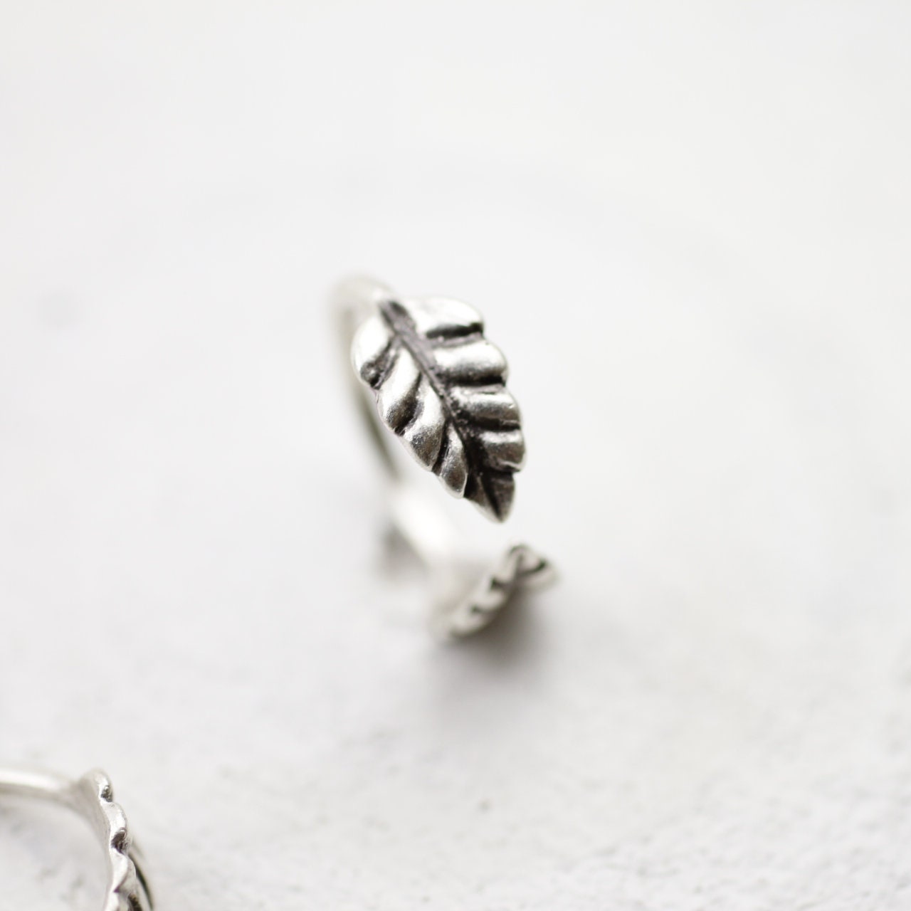 Silver Leaf Ring Cesar Leaf Ring Adjustable Leaf Ring - Etsy