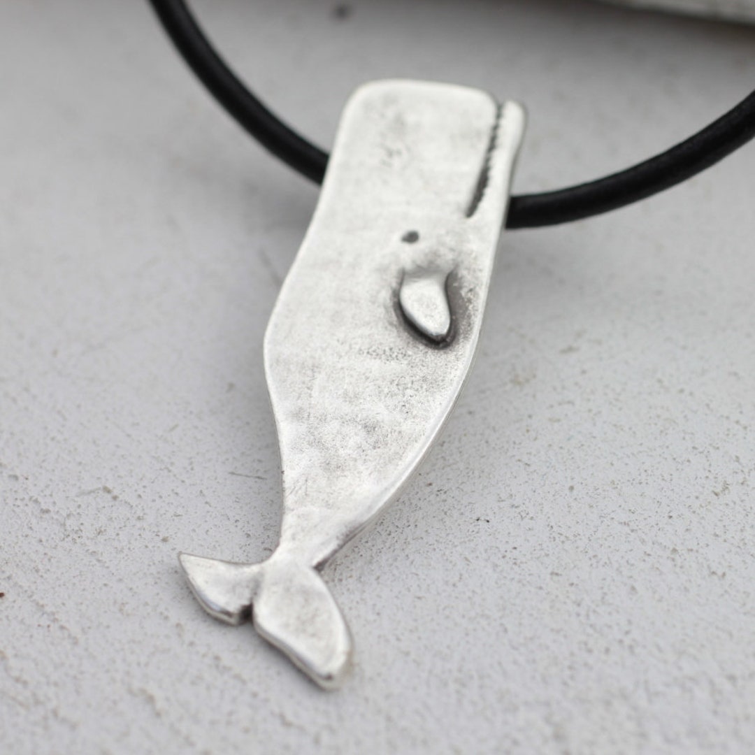 Silver Moby Dick Pendant, Whale Necklace Supplies, Nautical Pendant ...