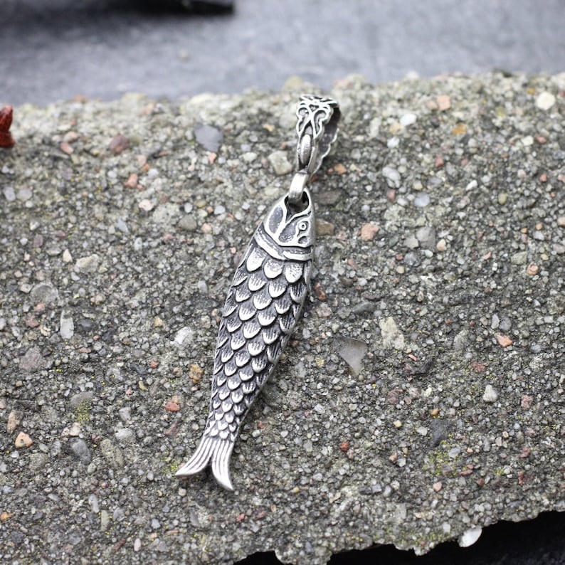 Silver Fish Pendant, Animal Pendant, Hering Fish Necklace Pendant ...