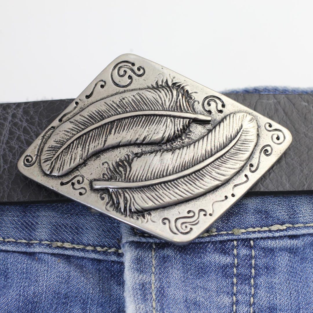 Feather Belt Buckle, Feather Belt Pin, Metal Belt Pin, Boho Belt Buckle ...