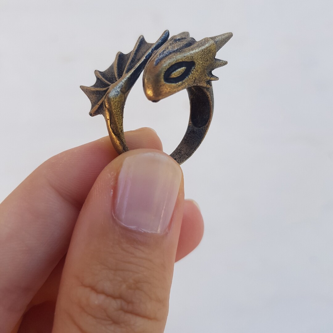 Antique Brass Adjustable Dragon Ring, Dragon Jewelry, Game of Thrones ...