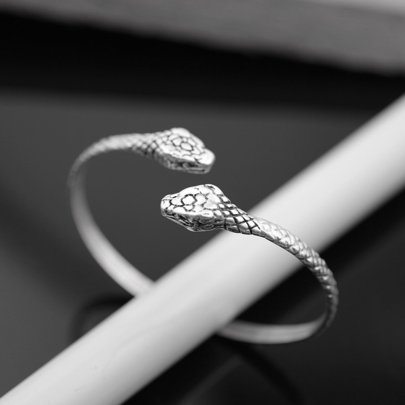 Snake Cuff Bracelet, Adjustable Medusa Bracelet,serpent Bangle, Silver ...