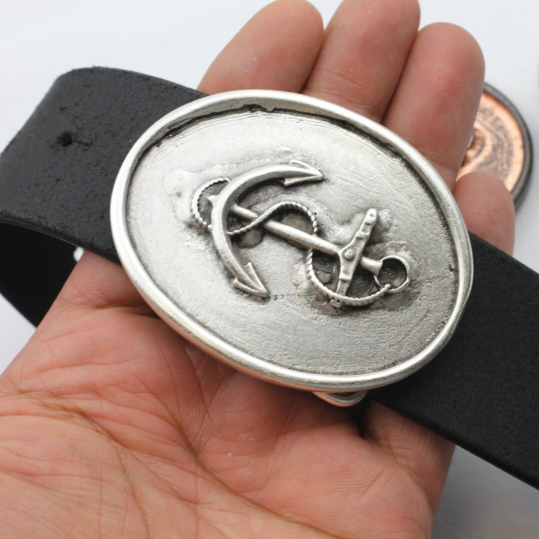 Anchor Belt Buckle, Silver Plated Belt Accessory, Anchor Belt Buckle ...