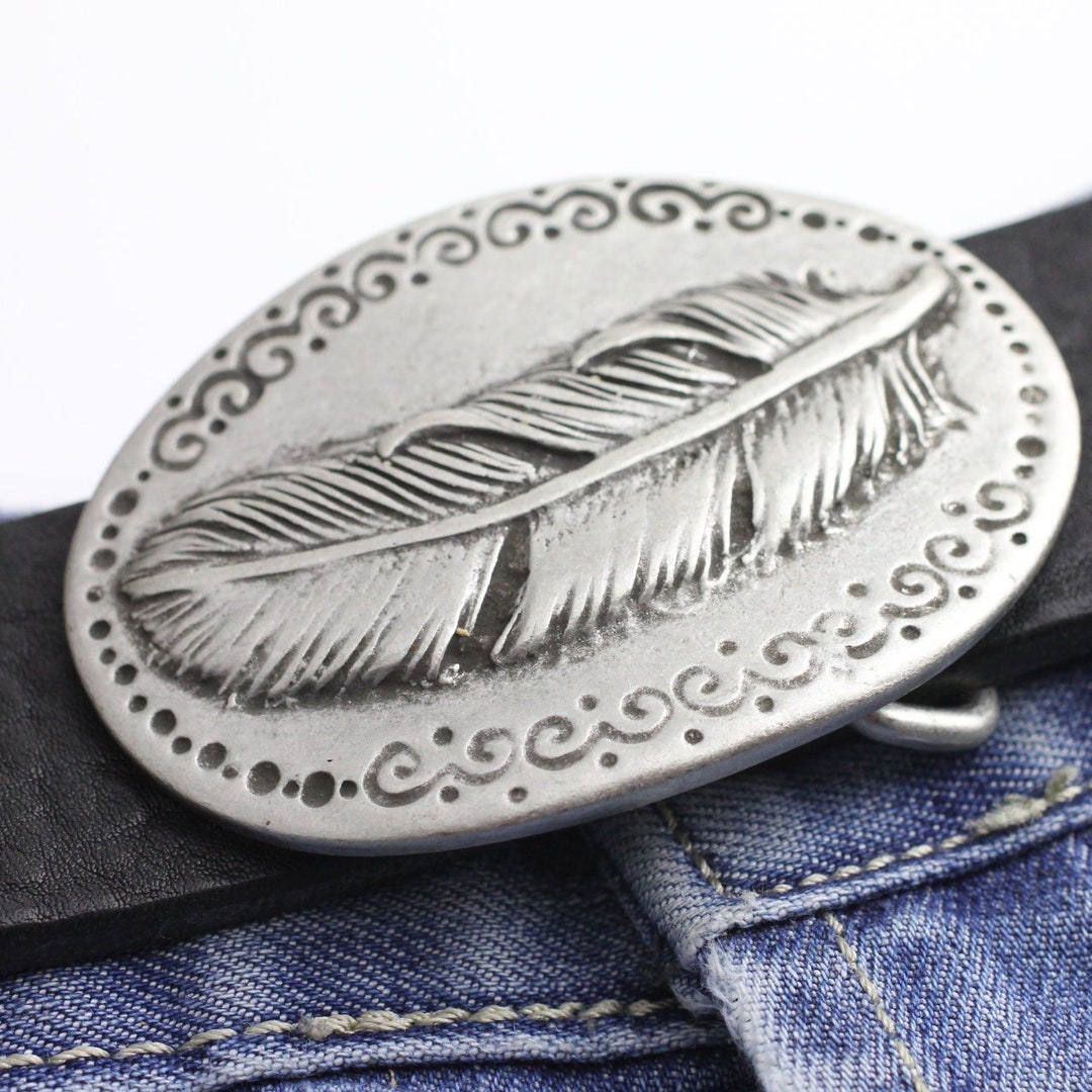 Feather Belt Buckle, Boho Belt Buckle, Feather Accessory, Adjustable ...