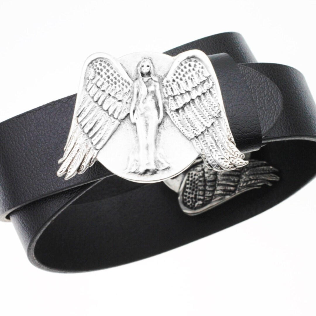 Guardian Angel Belt Buckle, Handmade Silver Belt Buckle, Angel Belt Pin ...