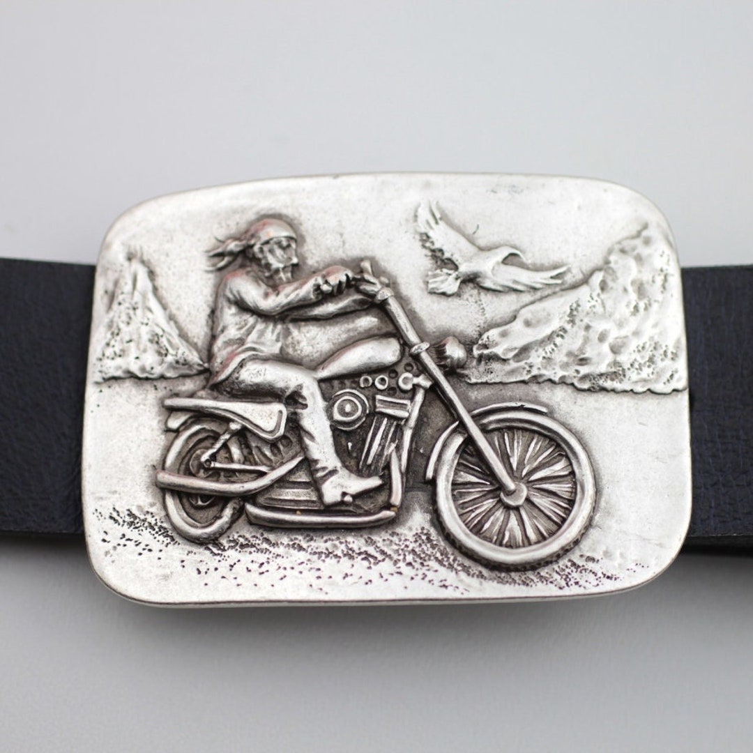 Motorcycle Rider Belt Buckle, Rocker Belt Buckle, Chopper Belt Buckle ...