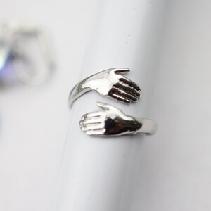 Adjustable Hugging Ring, Stackable Ring, Love Hug Ring, Couple Ring ...