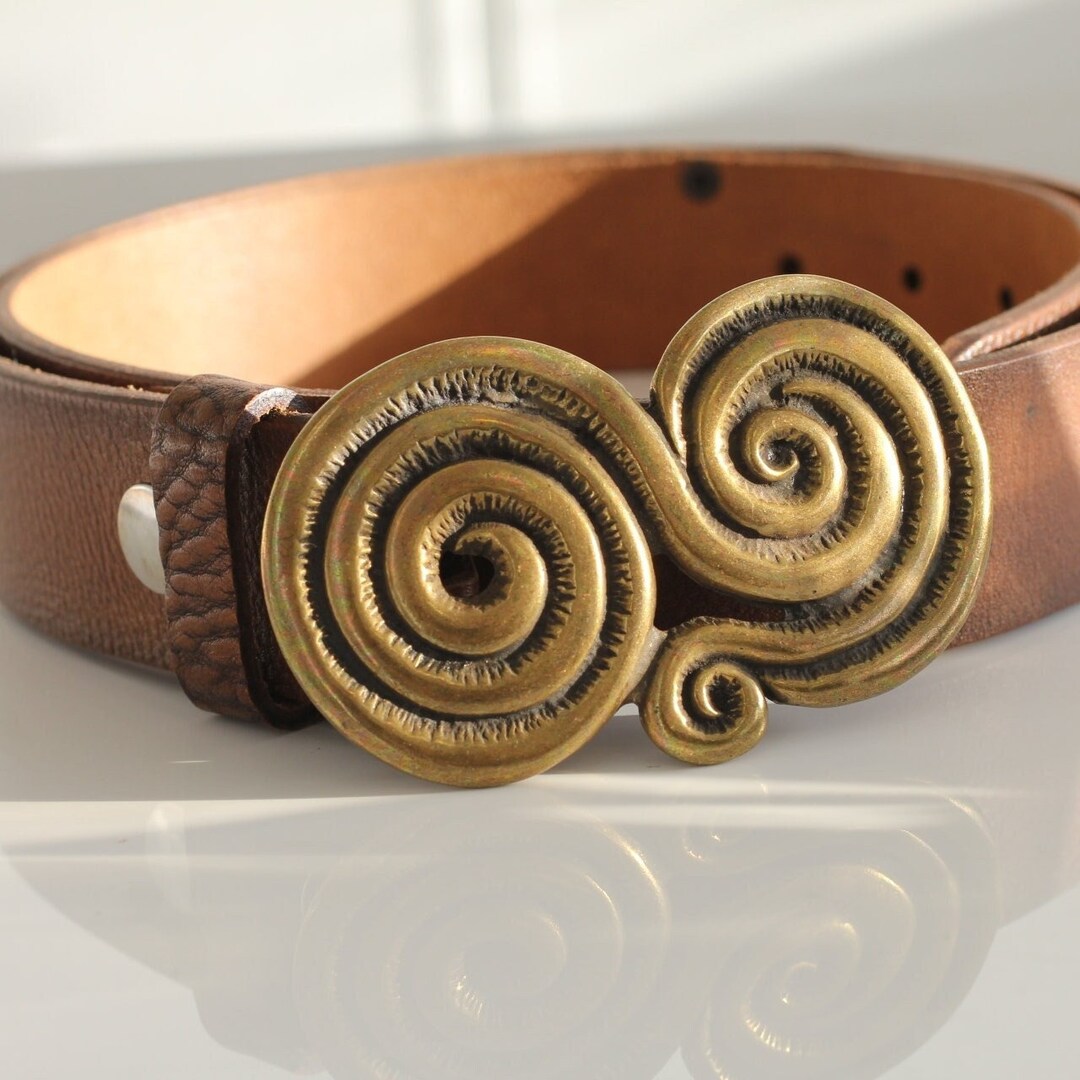 Tendril Belt Buckle, Spiral Belt Fastener for Snap Belt, Viking Belt Buckle, Celtic Accessory ...