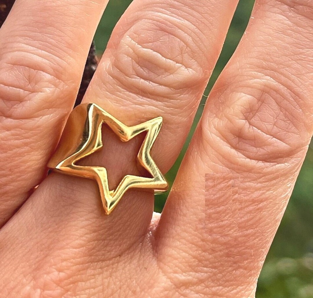 Star Ring, Chunky Star Ring, Astronomy Ring,celestial Ring, Adjustable ...