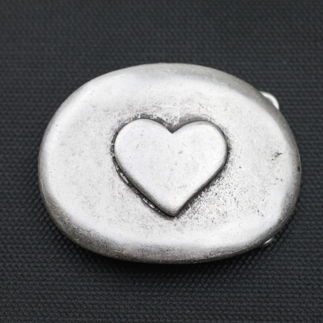 Heart Belt Buckle, Silver Heart Belt Buckle, Love Theme Belt Buckle ...