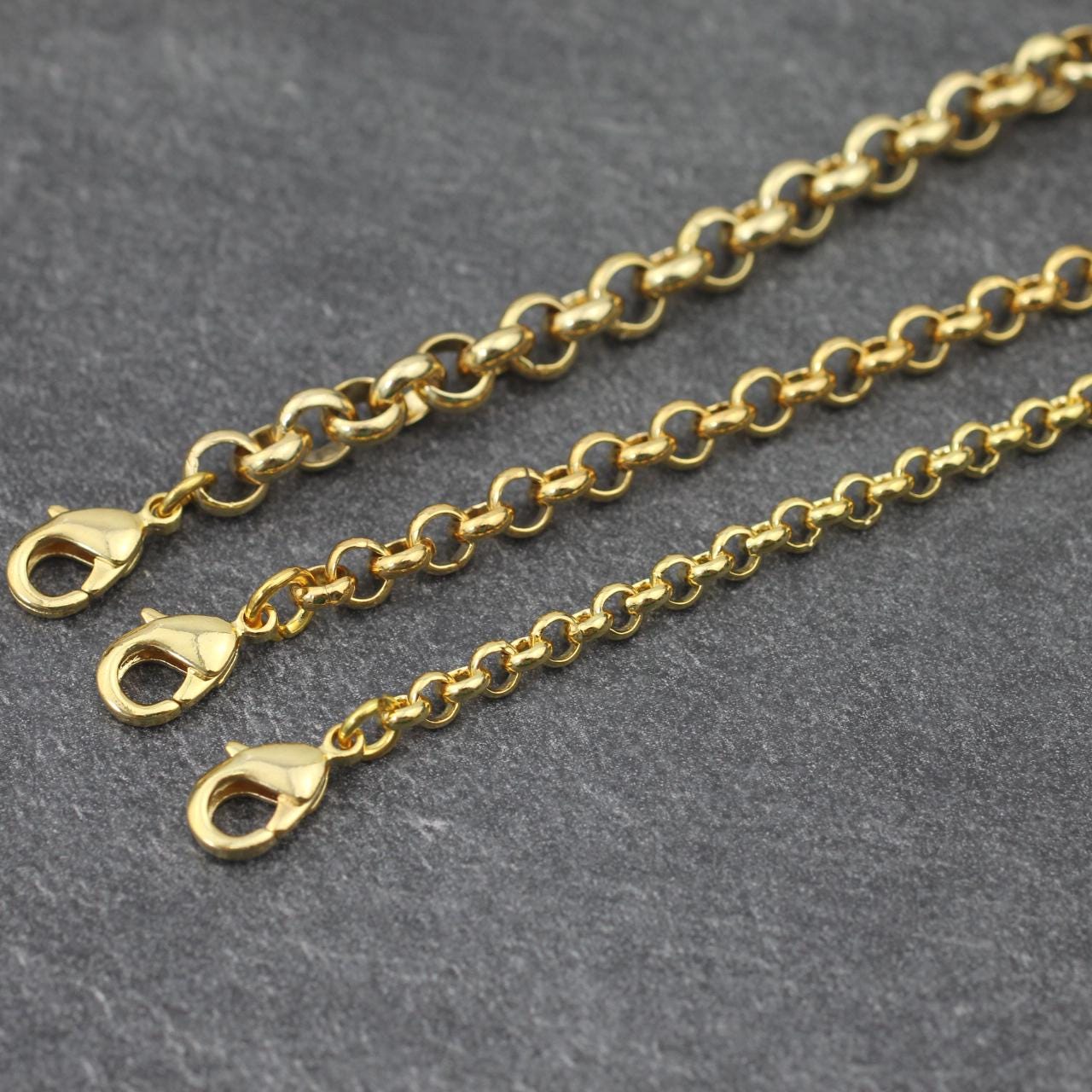 14K Gold Plated Rolo Chain, Chirstmas Gift, Gold Chain Necklace, Gold ...