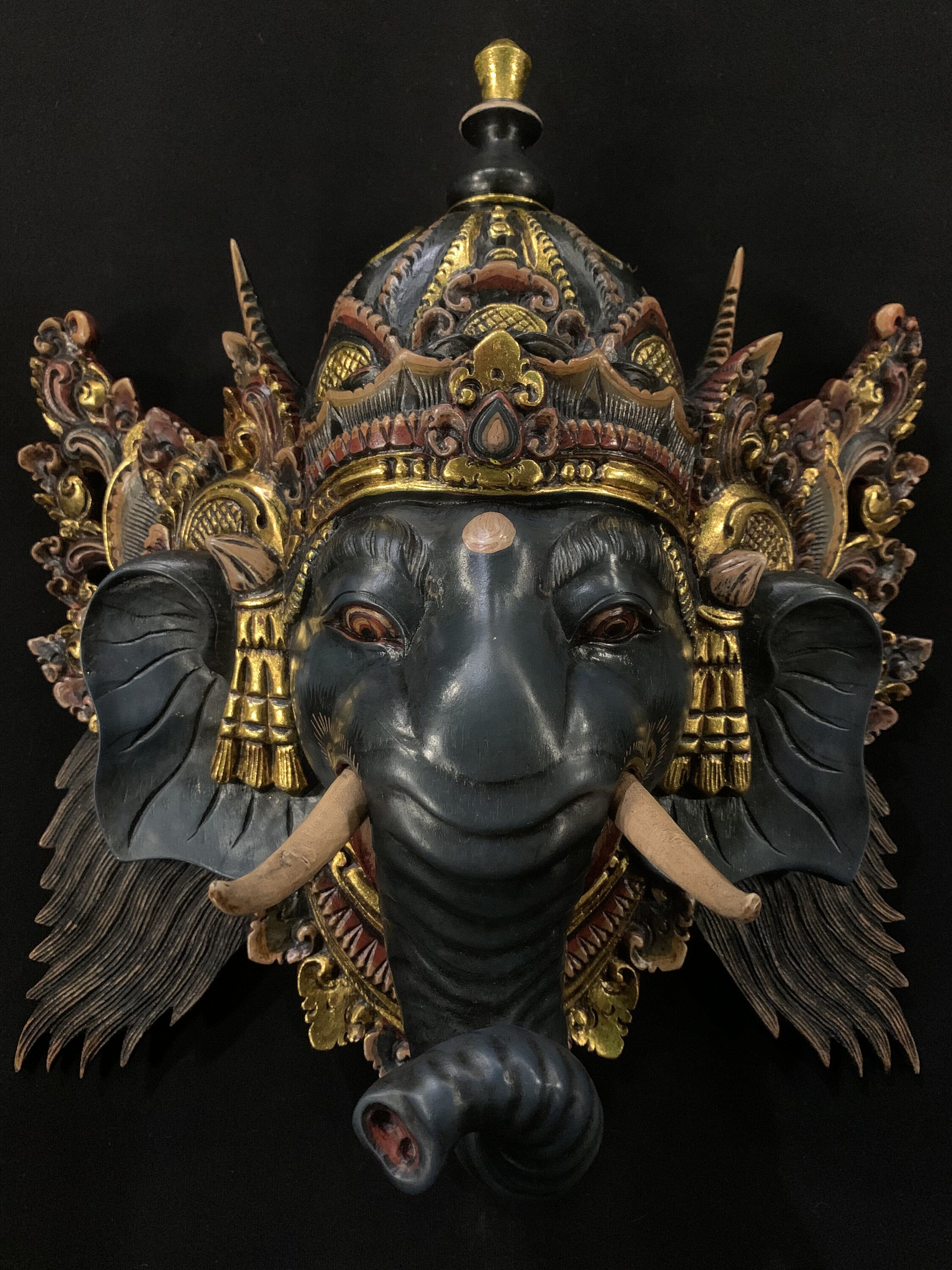 HUGE Ganesha Bali Wood Mask Lord Ganesh Figurines Ganesha - Etsy