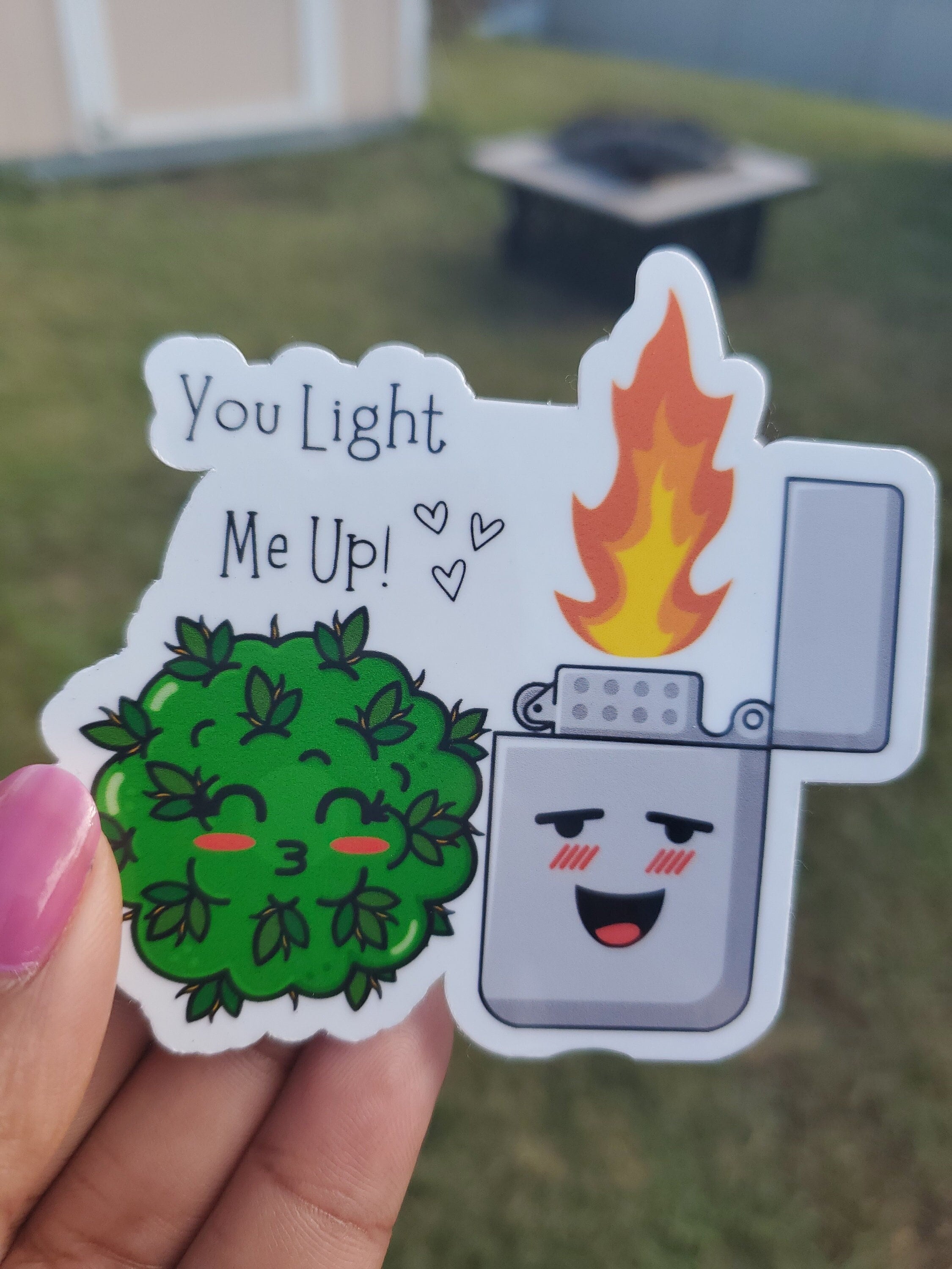 You Light Me Up Stoner Sticker 420 Waterproof Cute Bud and Lighter ...
