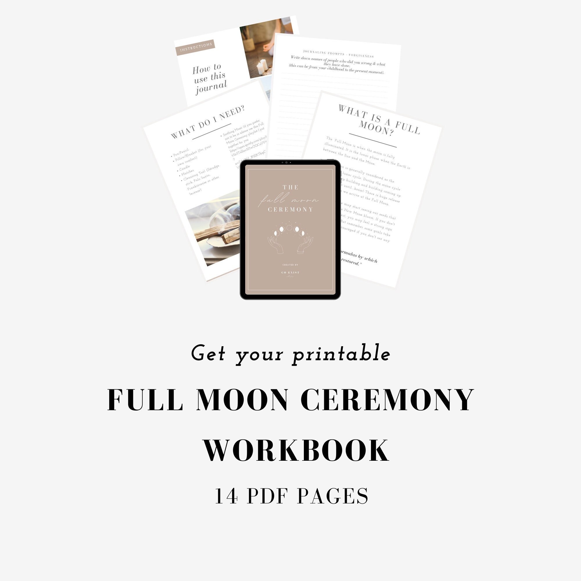Full Moon Ceremony Workbook Printable Full Moon Ritual - Etsy