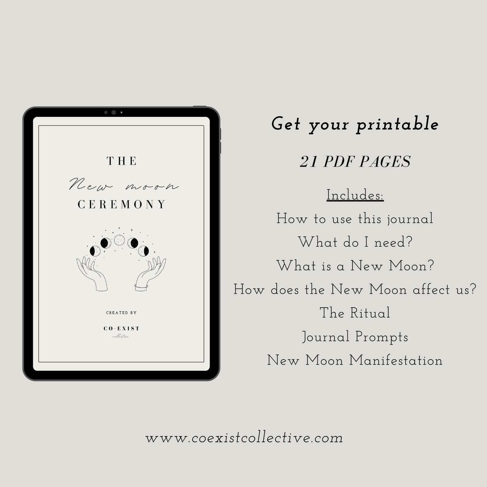 New Moon Ceremony Workbook, Printable New Moon Ritual Guidebook, New ...