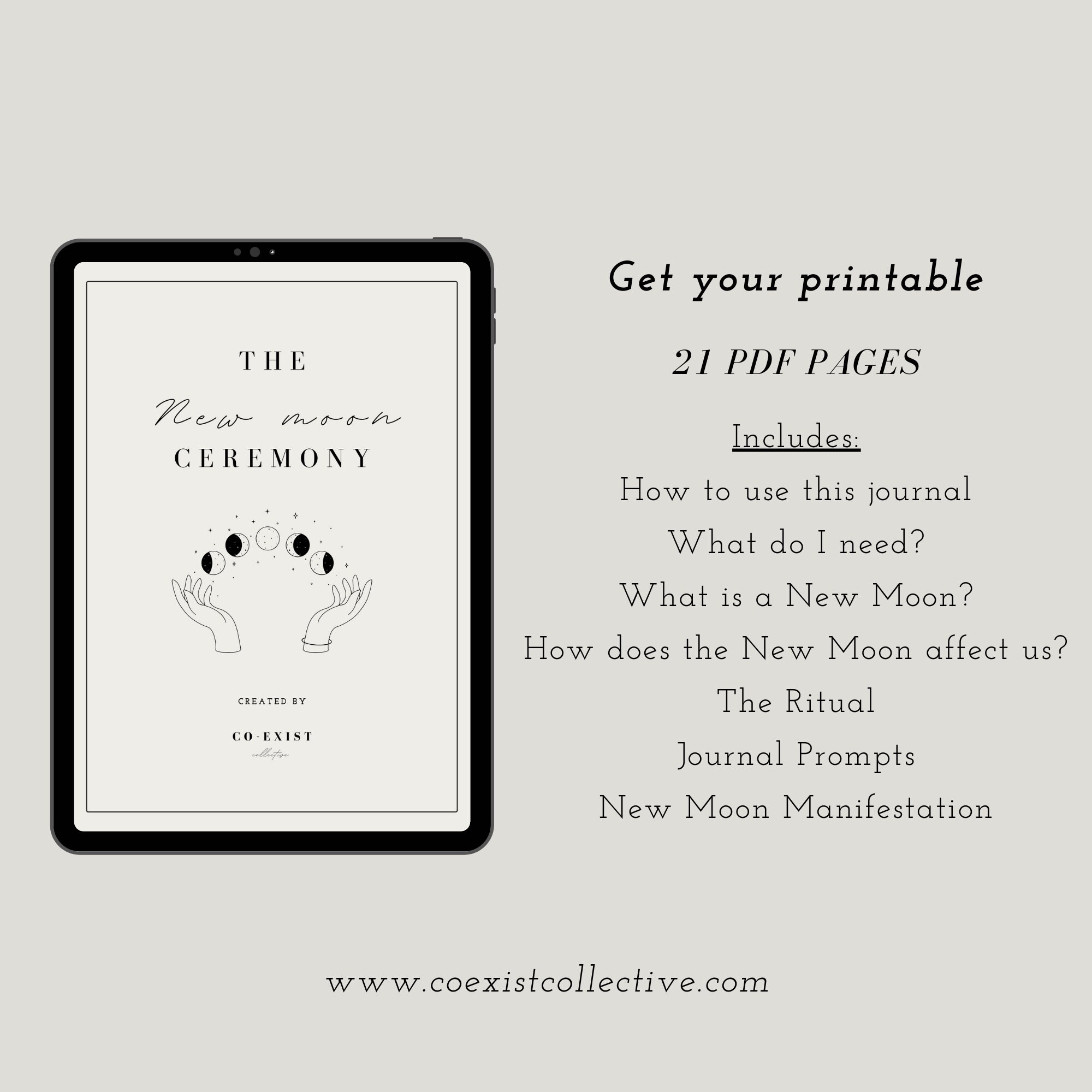 New Moon Ceremony Workbook, Printable New Moon Ritual Guidebook, New ...