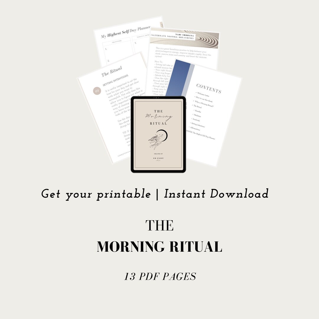 Morning Ritual Guide, Printable Morning Ritual Guidebook, Morning ...