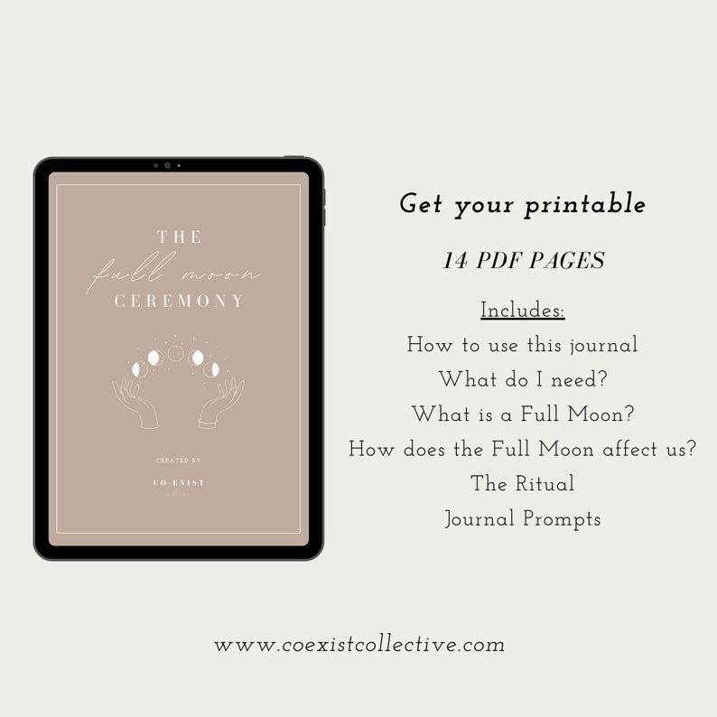 Full Moon Ceremony Workbook, Printable Full Moon Ritual Guidebook, Full ...