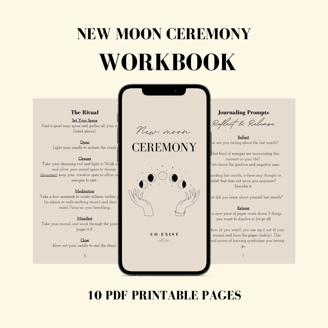 New Moon Ceremony Workbook Printable New Moon Ritual | Etsy