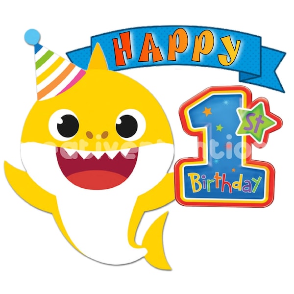 1st Birthday Shark - Etsy