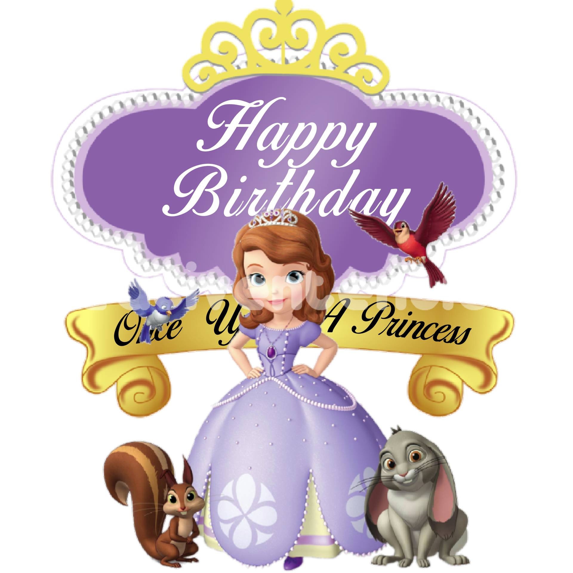Sofia The First Png Printable Birthday Card Invitation Logo Etsy
