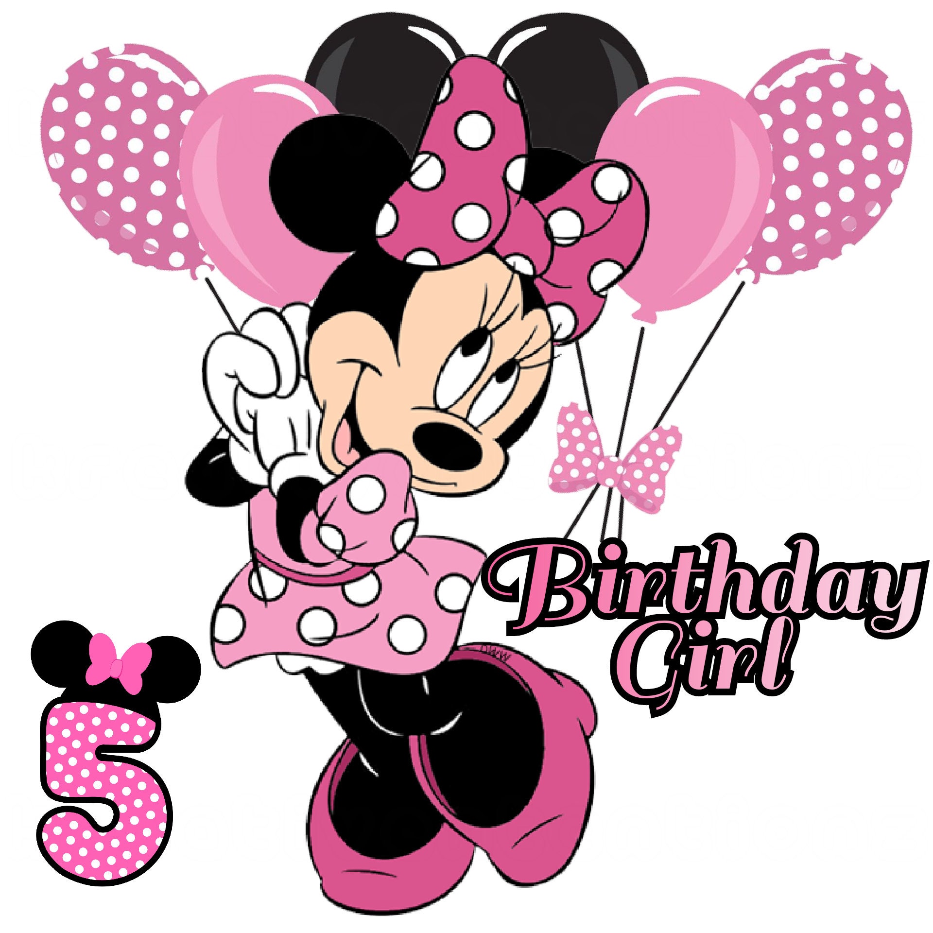 Minnie Mouse 5º cumpleaños PNG - Etsy España