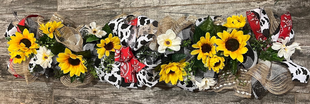 Decorative Country Cow Swag Decorative Sunflower Cow Print - Etsy