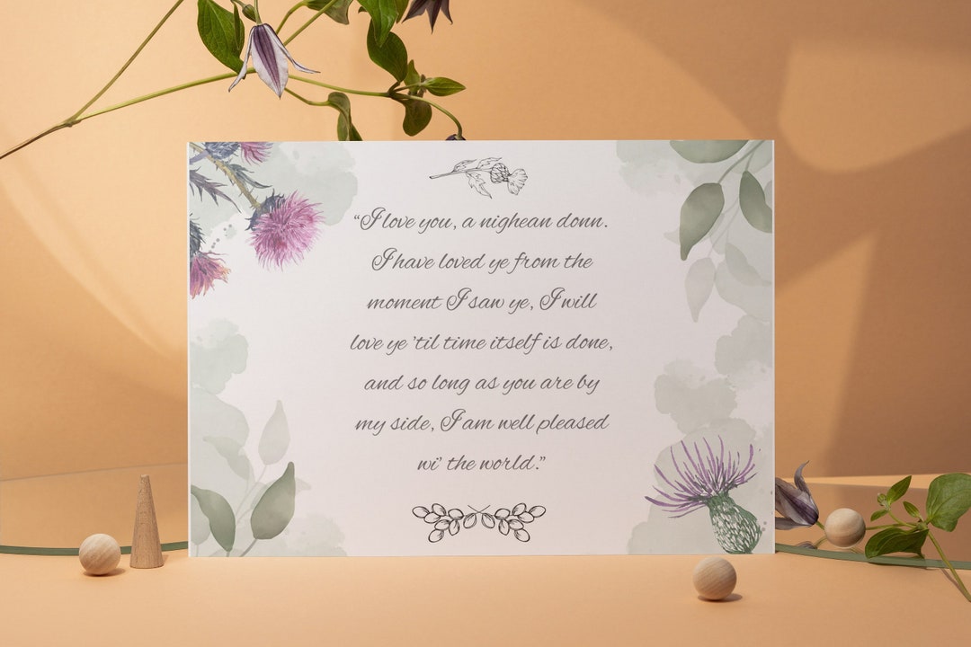 Outlander Card With Quote, Printable Valentine's Love Card, James and ...