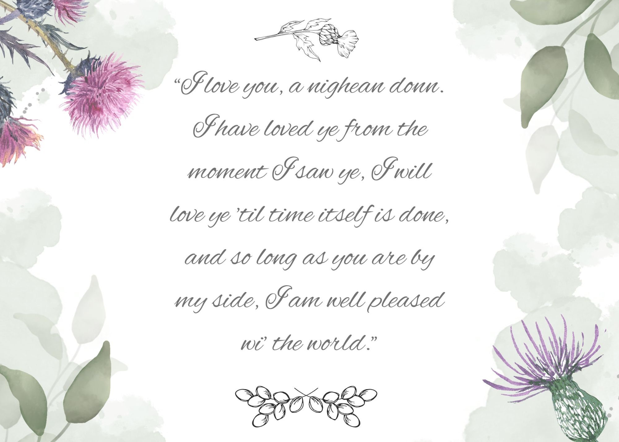Outlander Card With Quote, Printable Valentine's Love Card, James and ...