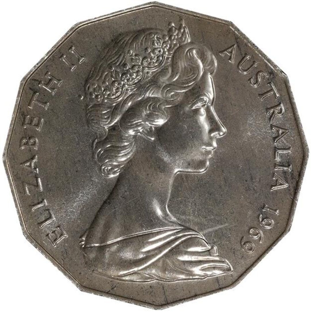 1969 Elizabeth II 50cent Coin - Etsy