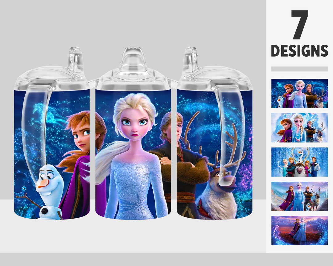 7 Frozen Sippy Cup Tumbler Design Bundle, Olaf Elsa Frozen Princess ...