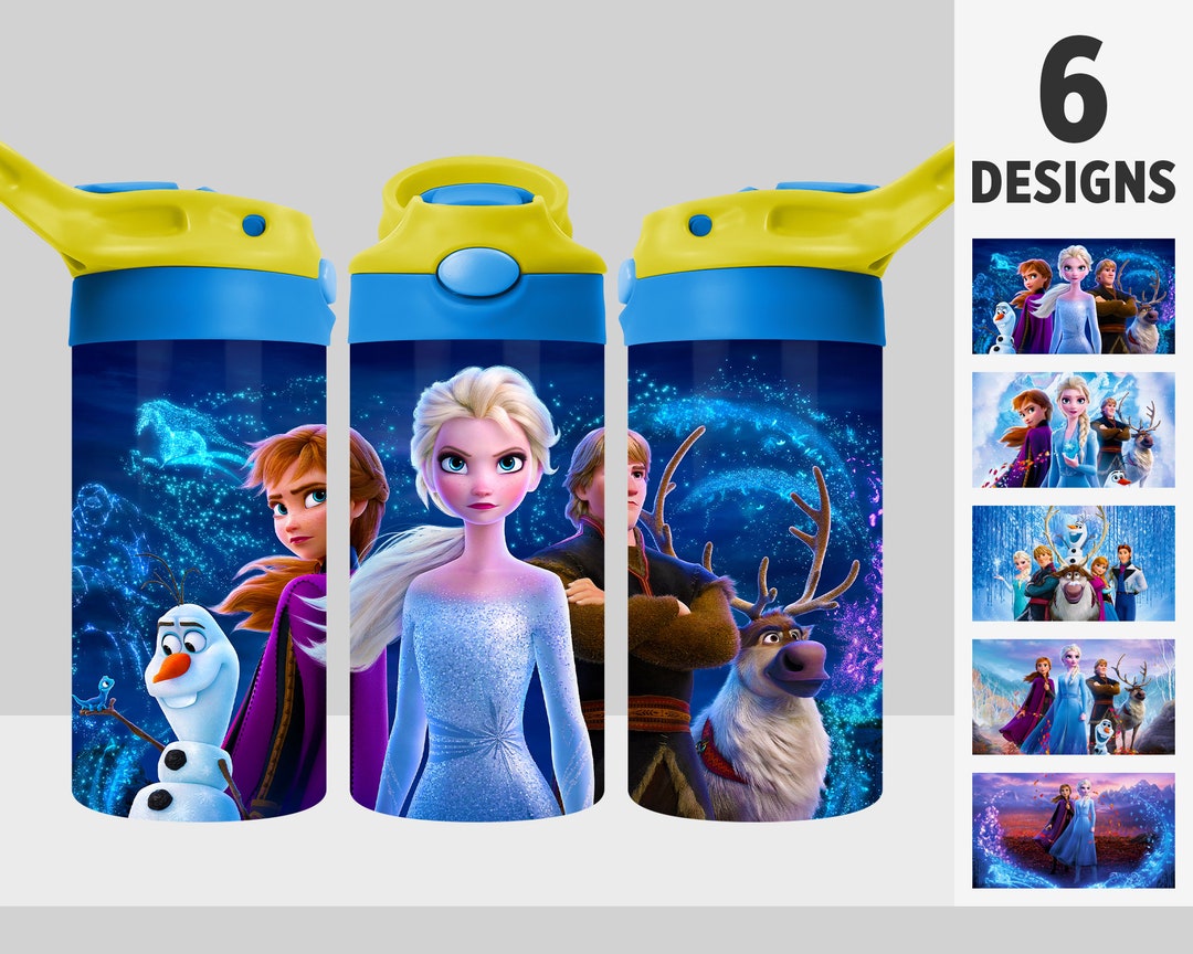 6 Frozen Flip Top Tumbler Design Bundle, Olaf Elsa Frozen Princess, 12oz Fliptop Sublimation ...