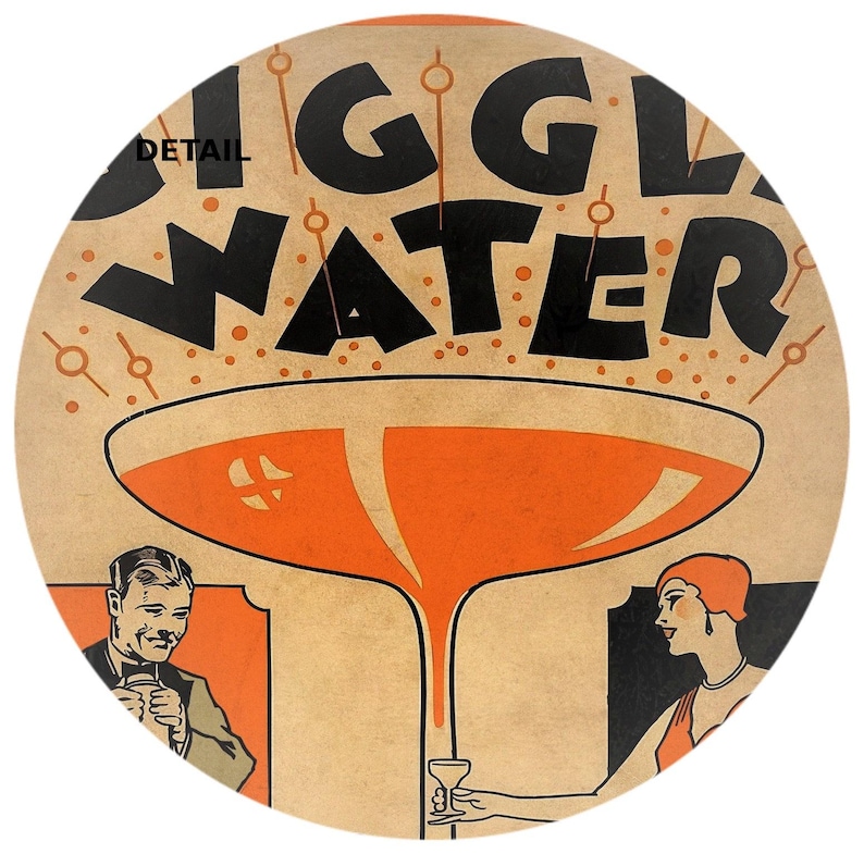 Giggle Water Vintage Poster | Prohibition Art Print | Speakeasy Decor ...