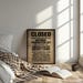 Prohibition Closed Sign - Vintage Prohibition Era Bar Sign Forbidding ...